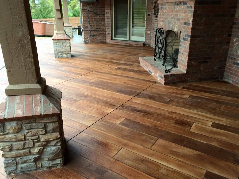 Rustic Wood Decorative Concrete - Albemarle Walls, Pavers and Custom ...