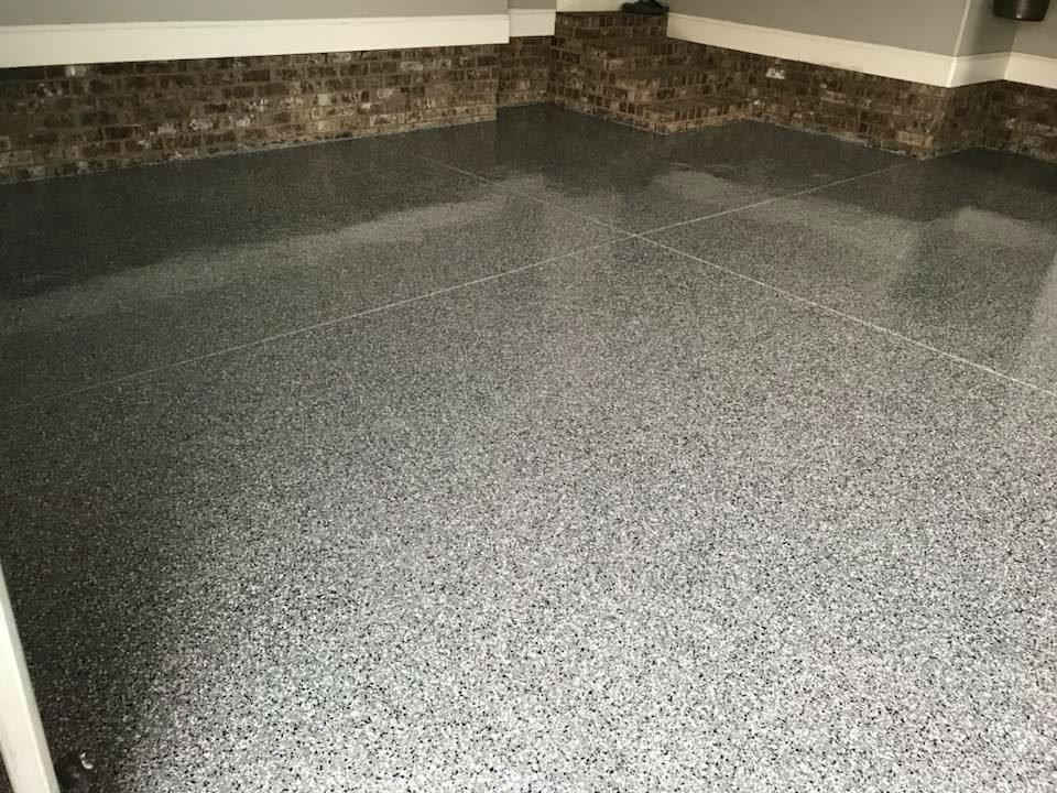Epoxy Flake Flooring - Albemarle Walls, Pavers and Custom Concrete Flooring